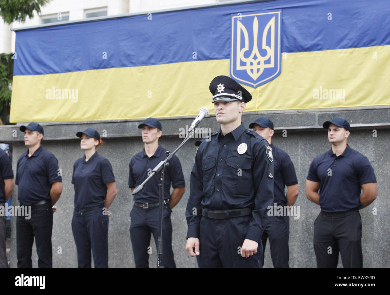 Kiev, Ukraine. 2nd July, 2015. Ukrainian police during of the ceremony ...