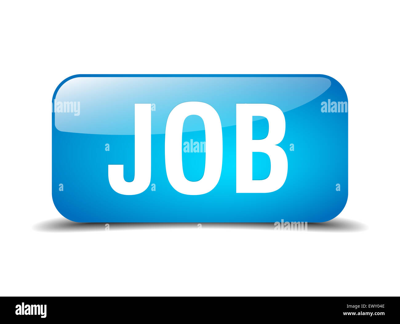 job blue square 3d realistic isolated web button Stock Photo - Alamy