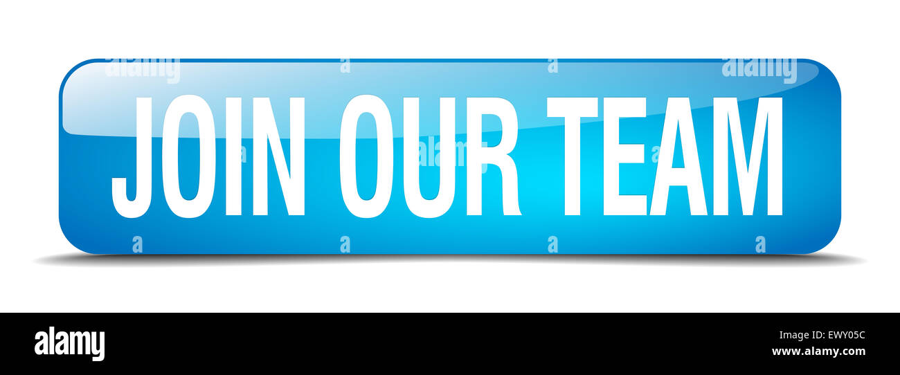 join our team blue square 3d realistic isolated web button Stock Photo ...