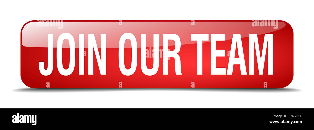 join our team red square 3d realistic isolated web button Stock Photo ...