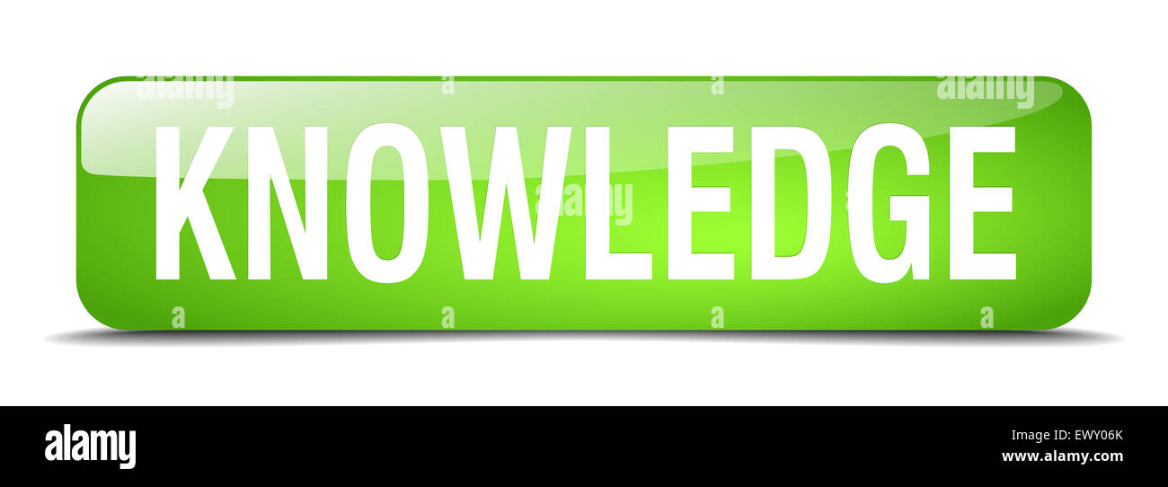 knowledge green square 3d realistic isolated web button Stock Photo - Alamy