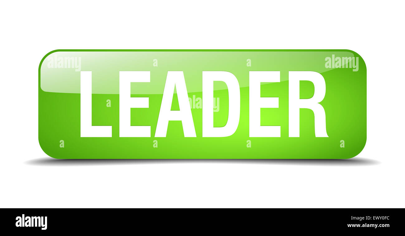leader green square 3d realistic isolated web button Stock Photo - Alamy