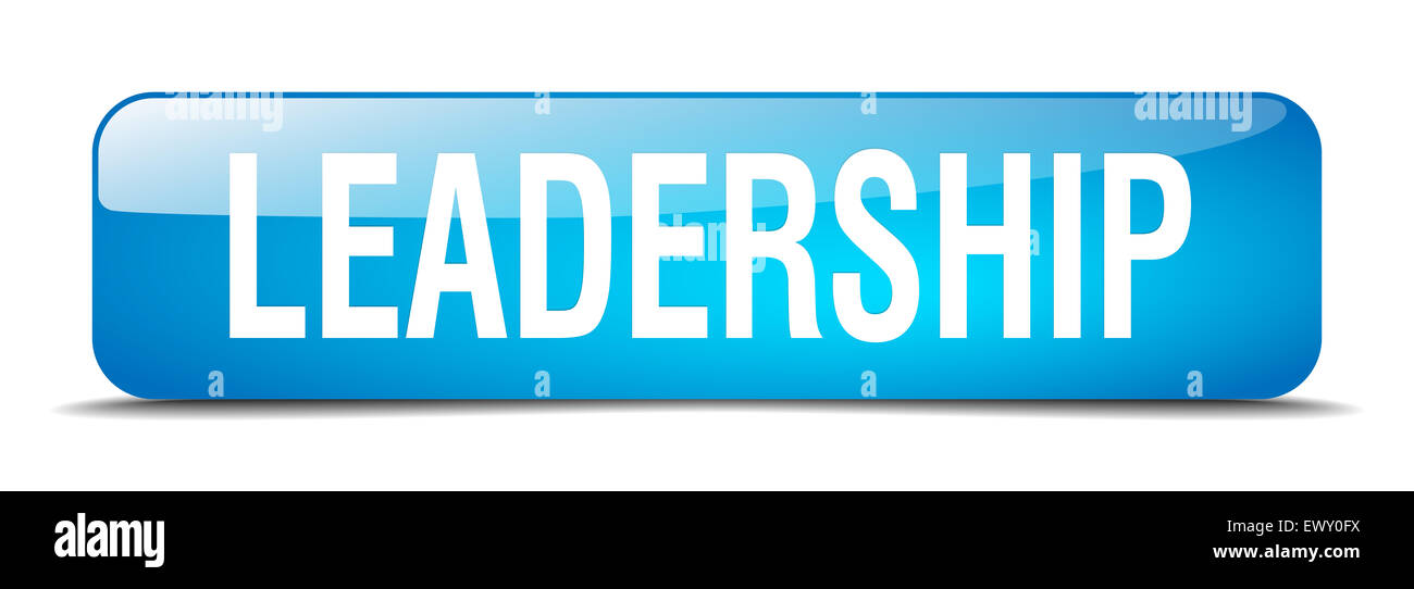 leadership blue square 3d realistic isolated web button Stock Photo - Alamy