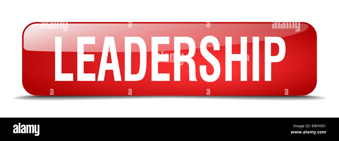 leadership red square 3d realistic isolated web button Stock Photo - Alamy