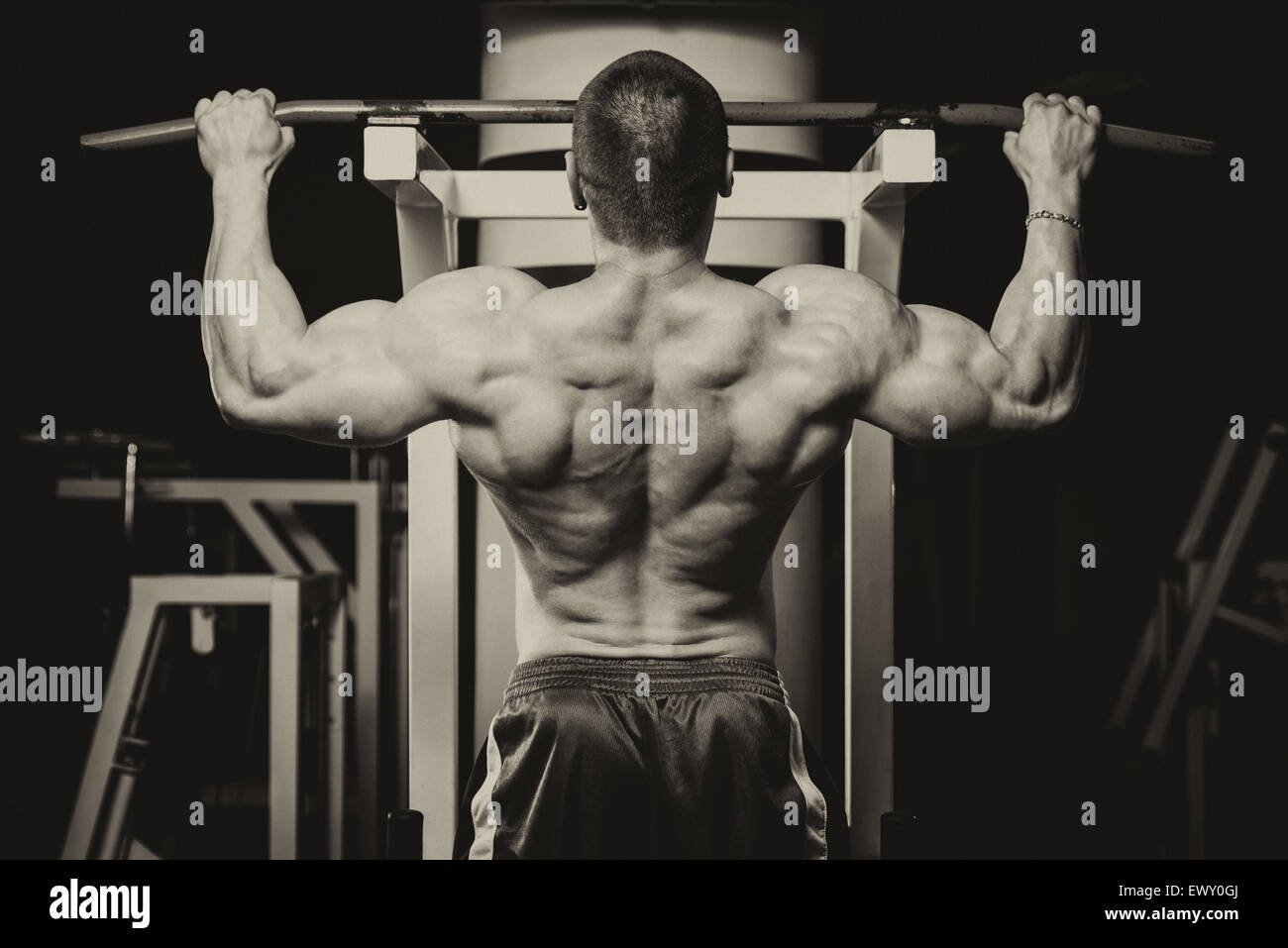 Male Bodybuilder Doing Heavy Weight Exercise For Back Stock Photo - Alamy