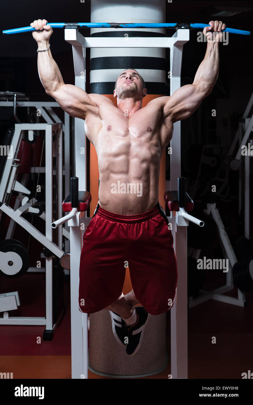 Male Bodybuilder Doing Heavy Weight Exercise For Back Stock Photo - Alamy