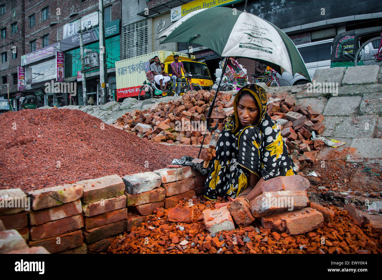Woman breaking bricks hi-res stock photography and images - Alamy