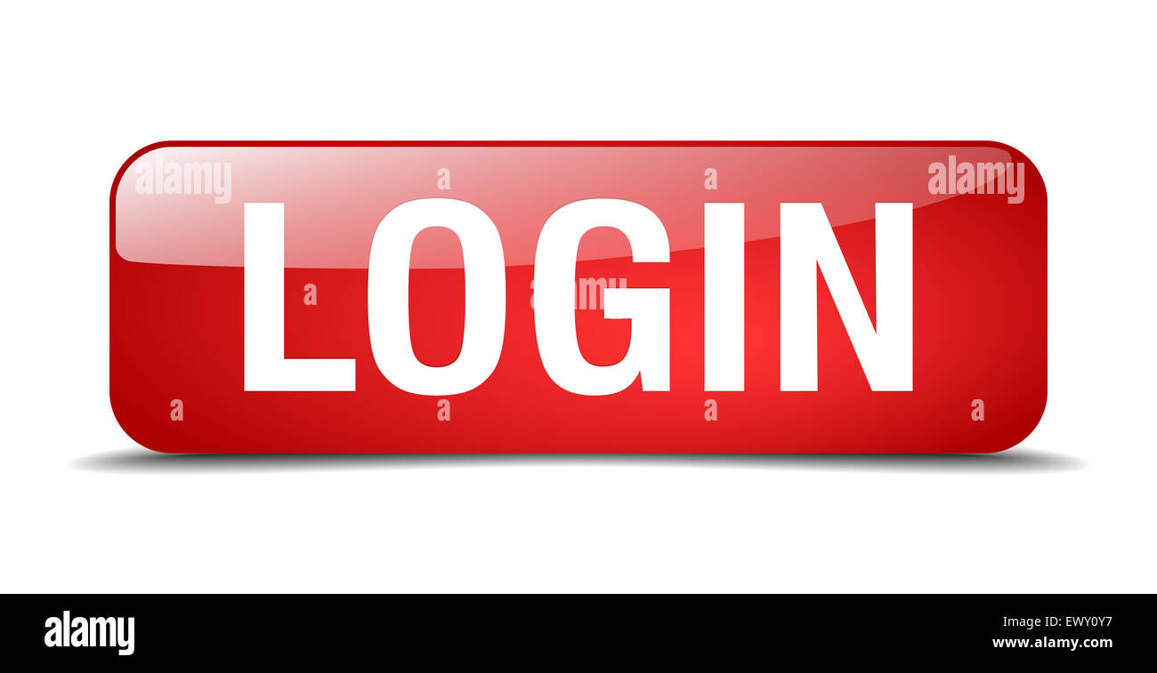 login red square 3d realistic isolated web button Stock Photo - Alamy