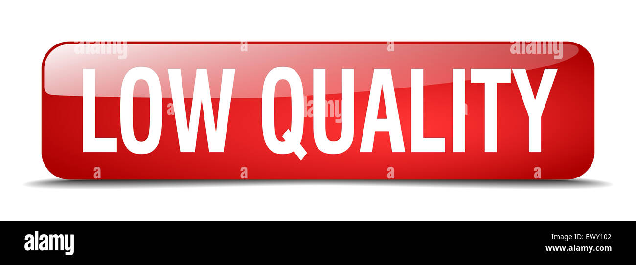 low quality red square 3d realistic isolated web button Stock Photo - Alamy