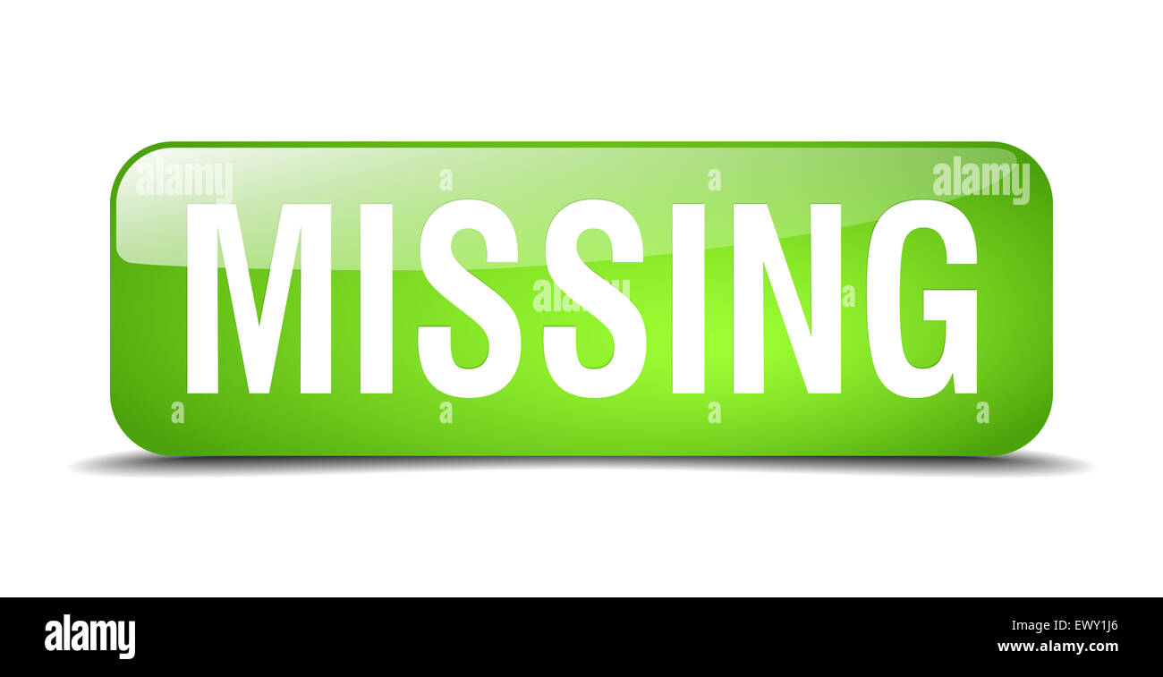 missing green square 3d realistic isolated web button Stock Photo - Alamy