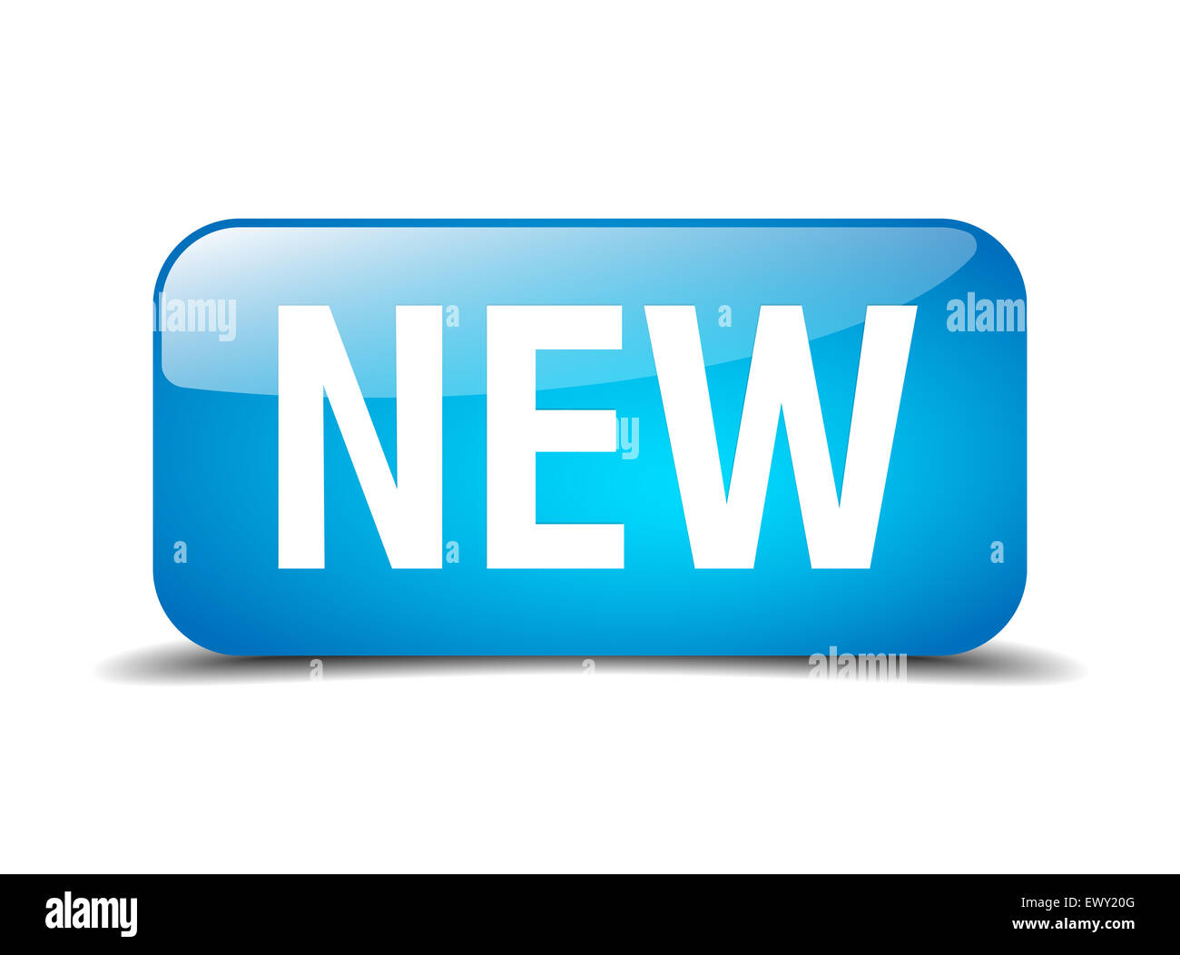 new blue square 3d realistic isolated web button Stock Photo - Alamy