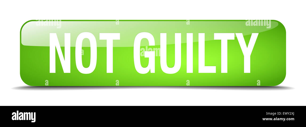not guilty green square 3d realistic isolated web button Stock Photo ...