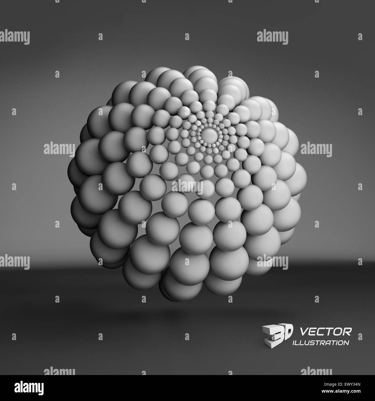 3d abstract spheres composition. Vector illustration. Can be used for ...