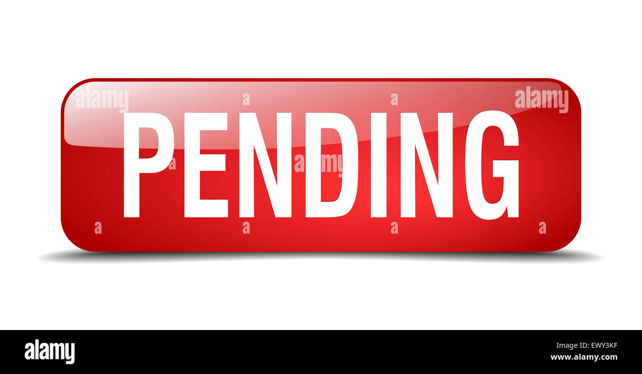pending red square 3d realistic isolated web button Stock Photo - Alamy