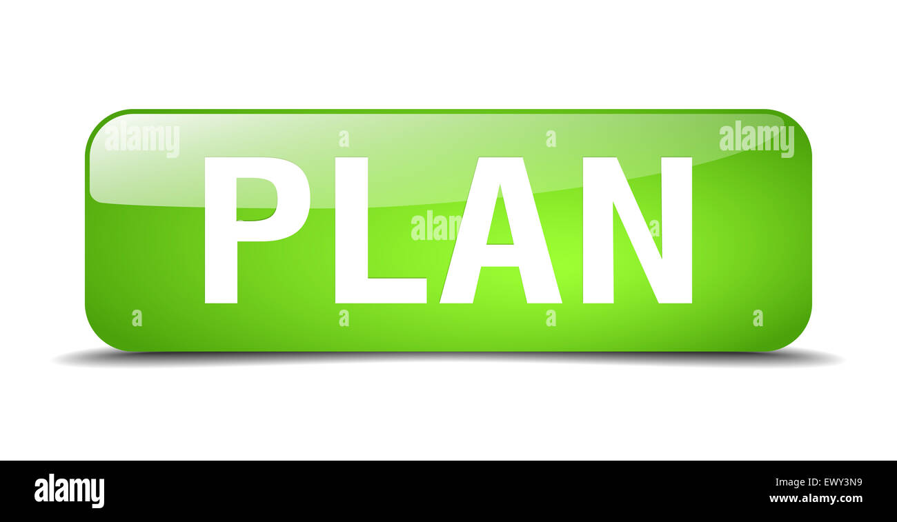 plan green square 3d realistic isolated web button Stock Photo - Alamy