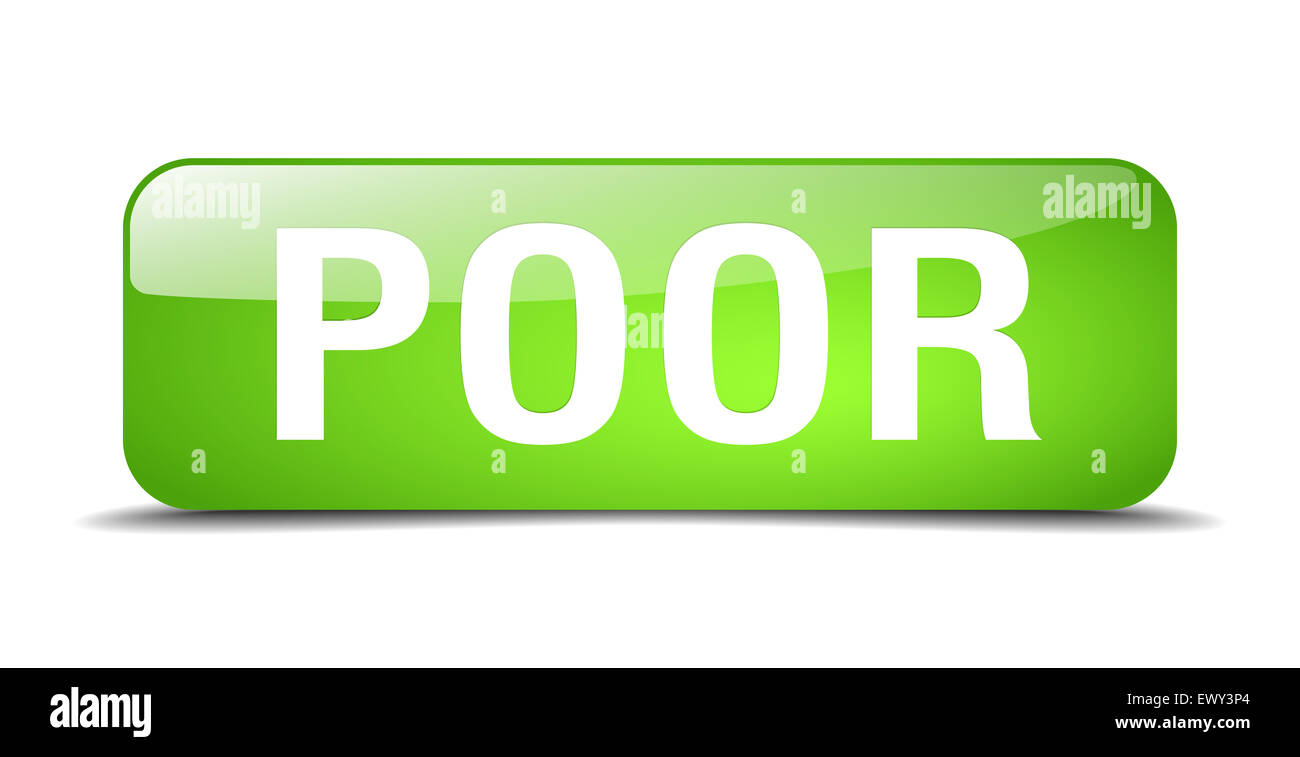 poor green square 3d realistic isolated web button Stock Photo - Alamy