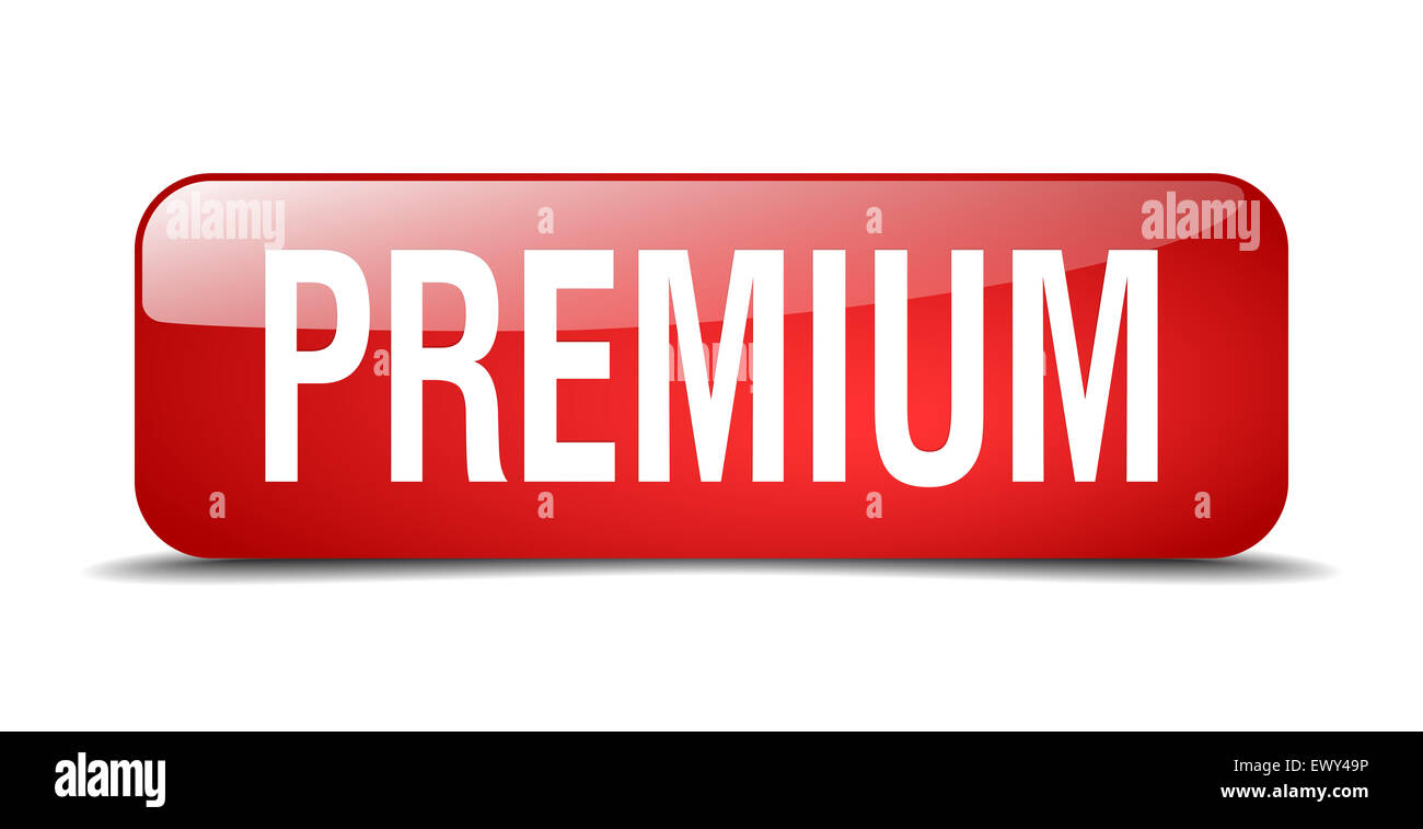 premium red square 3d realistic isolated web button Stock Photo - Alamy