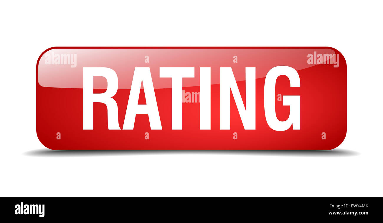rating red square 3d realistic isolated web button Stock Photo - Alamy