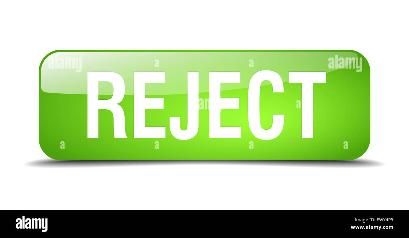 reject green square 3d realistic isolated web button Stock Photo - Alamy