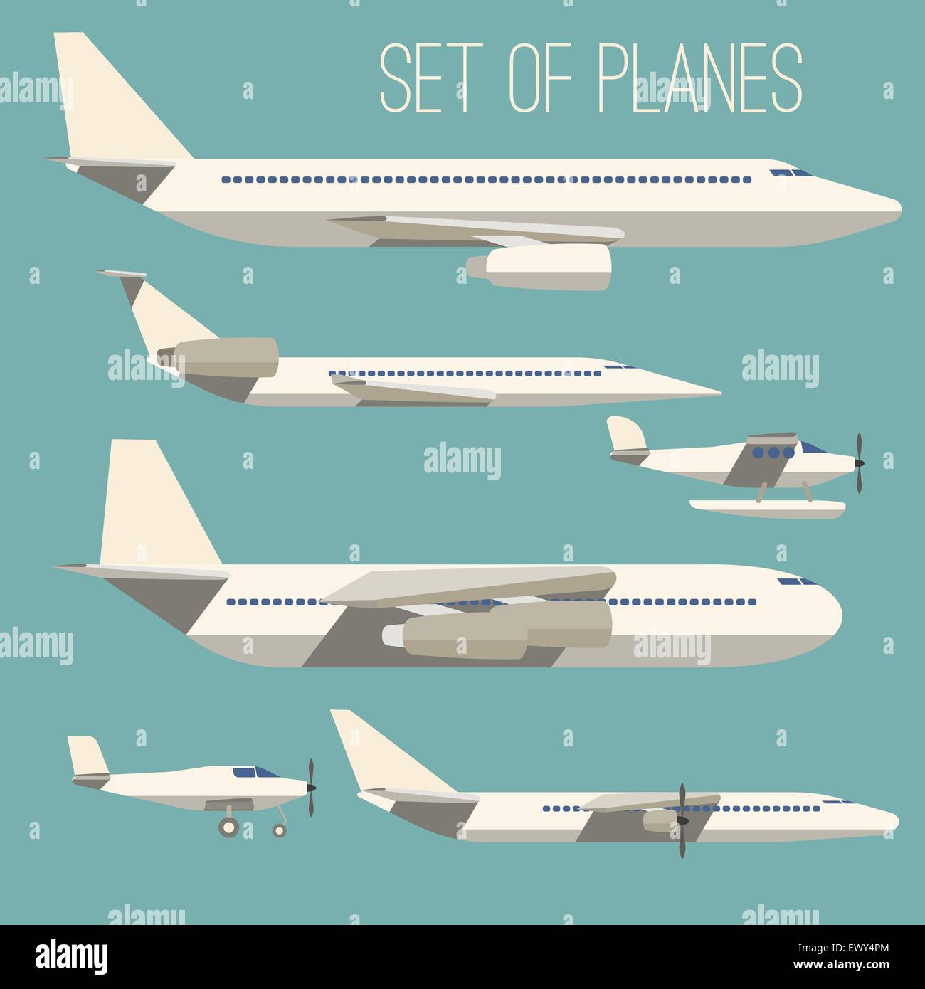 Set of flat planes Stock Vector Image & Art - Alamy