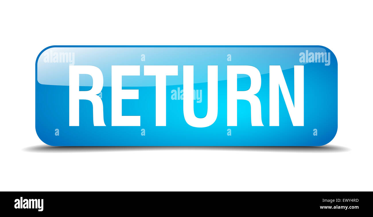 return blue square 3d realistic isolated web button Stock Photo - Alamy