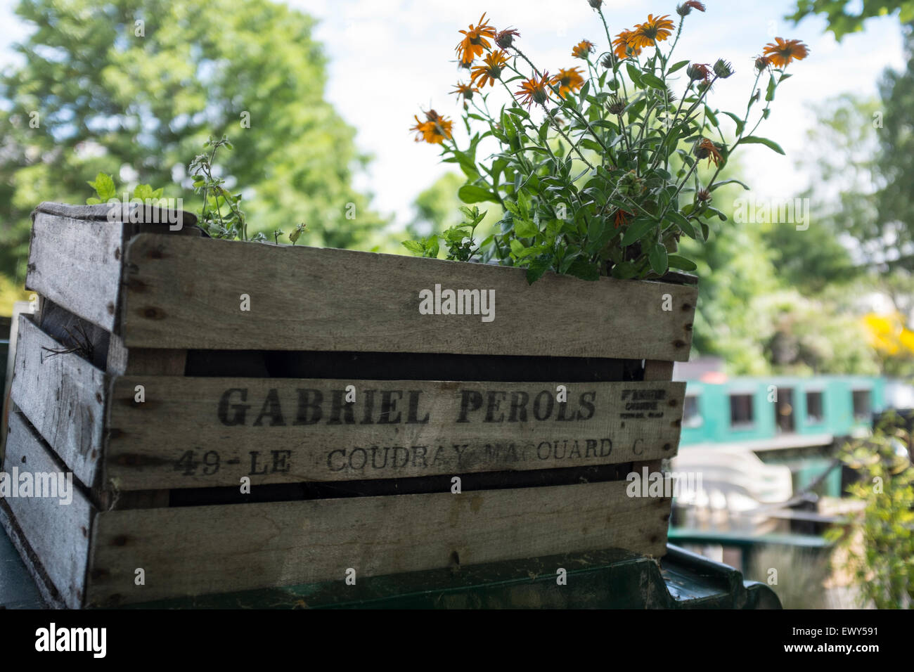 Rustic flower box hi-res stock photography and images - Alamy