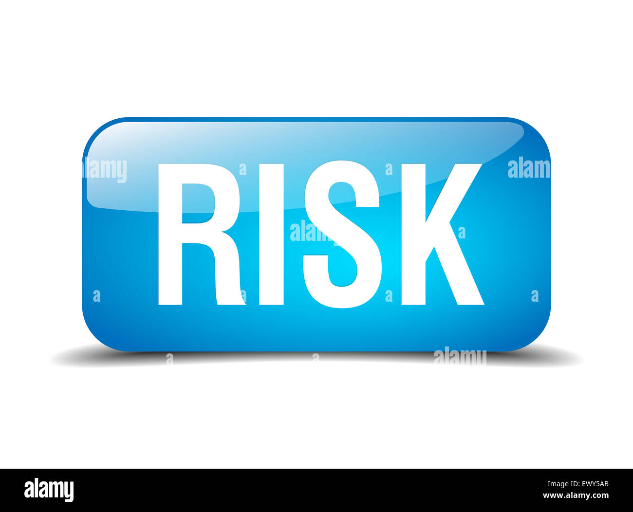 risk blue square 3d realistic isolated web button Stock Photo - Alamy