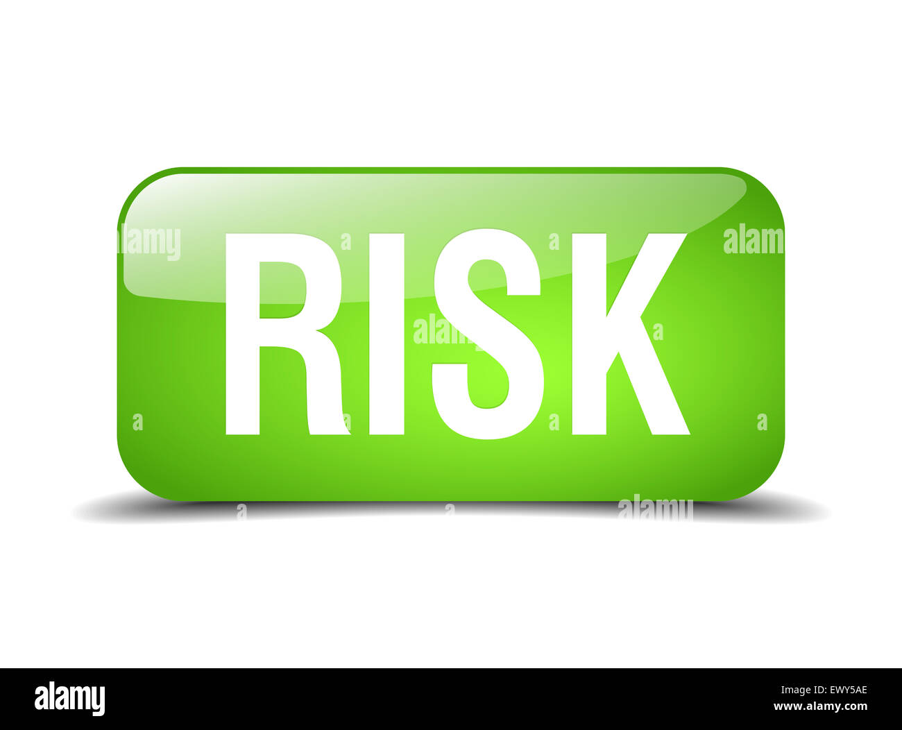 risk green square 3d realistic isolated web button Stock Photo - Alamy