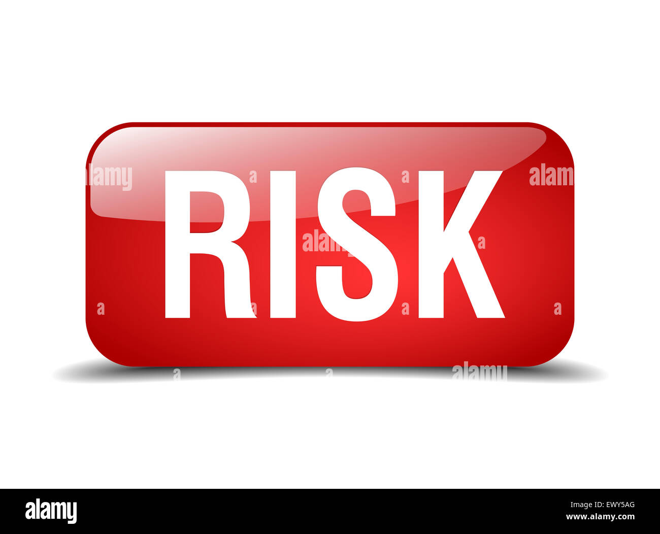 risk red square 3d realistic isolated web button Stock Photo - Alamy