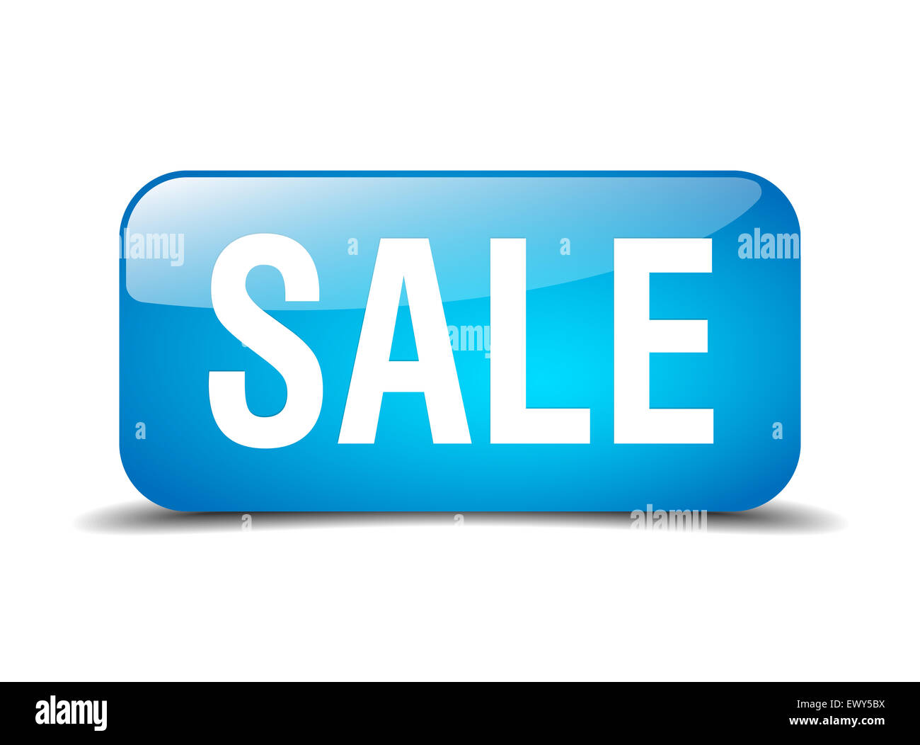 sale blue square 3d realistic isolated web button Stock Photo - Alamy