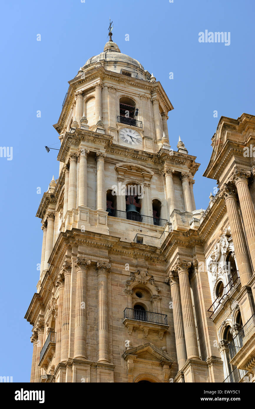Bell tower of Malaga Cathedral "La Manquita" (The One-Armed Lady) in ...
