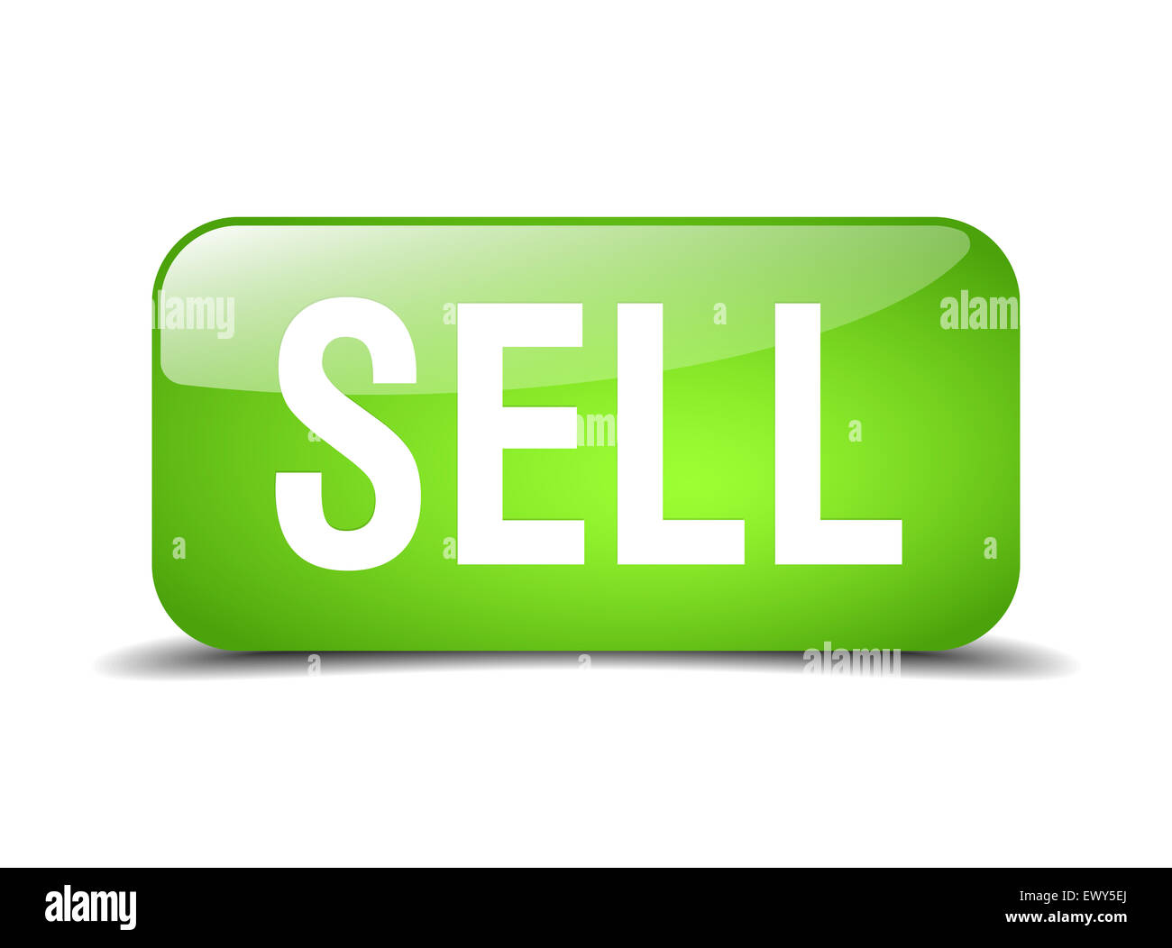 sell green square 3d realistic isolated web button Stock Photo - Alamy