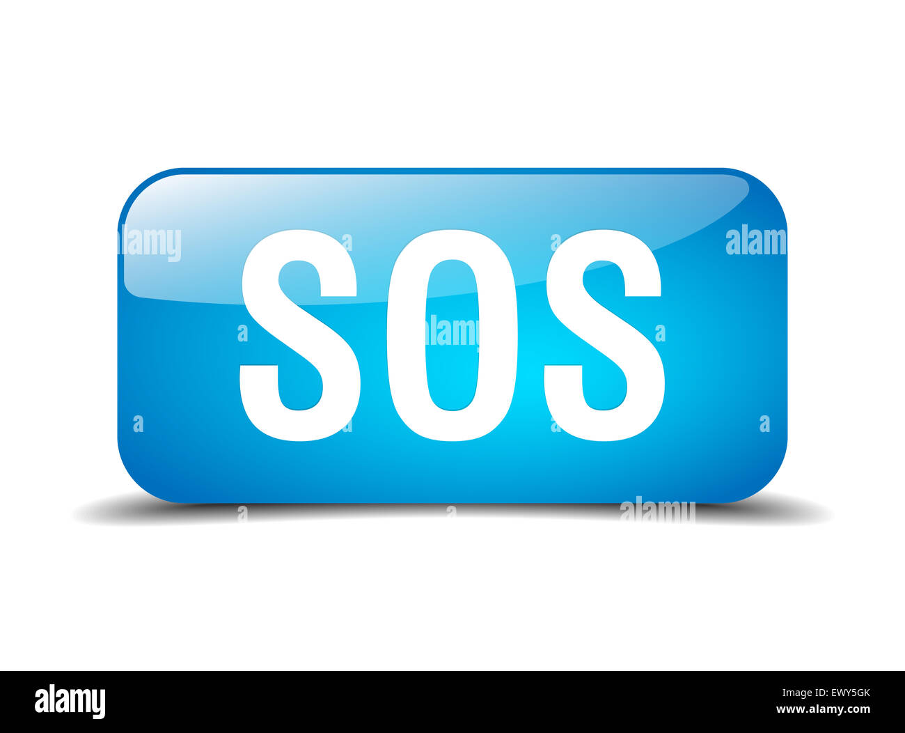 sos blue square 3d realistic isolated web button Stock Photo - Alamy