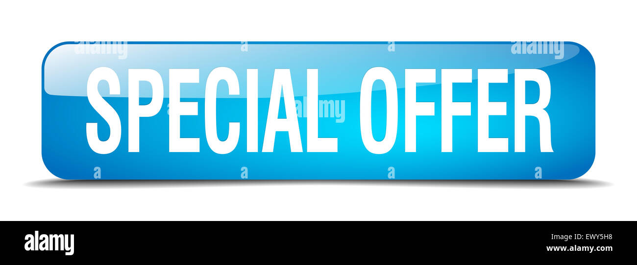 special offer blue square 3d realistic isolated web button Stock Photo ...