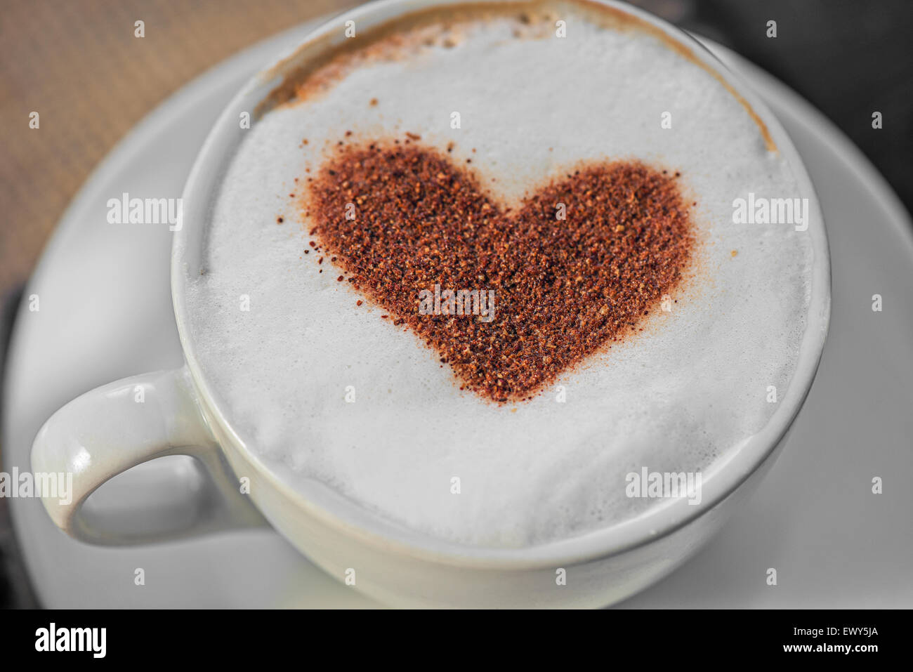 Coffee heart shape Stock Photo - Alamy