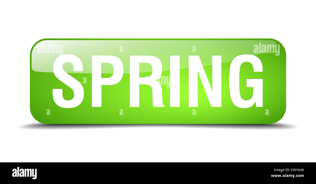 spring green square 3d realistic isolated web button Stock Photo - Alamy