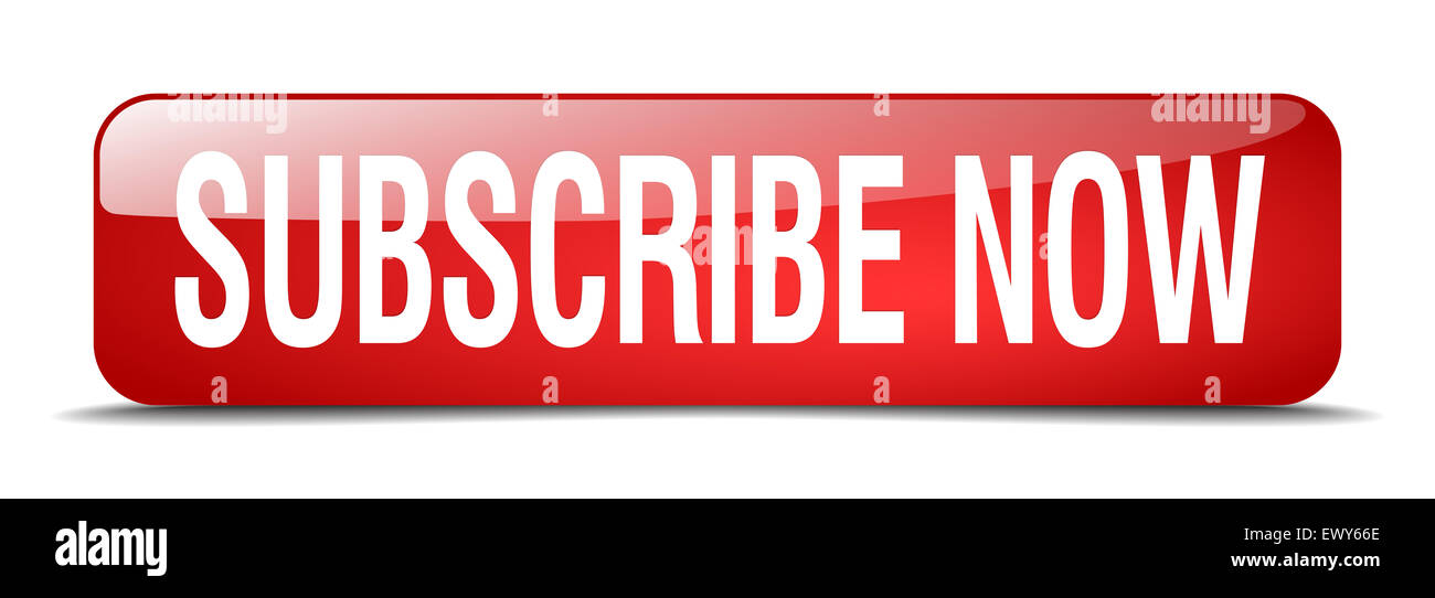 subscribe now red square 3d realistic isolated web button Stock Photo ...
