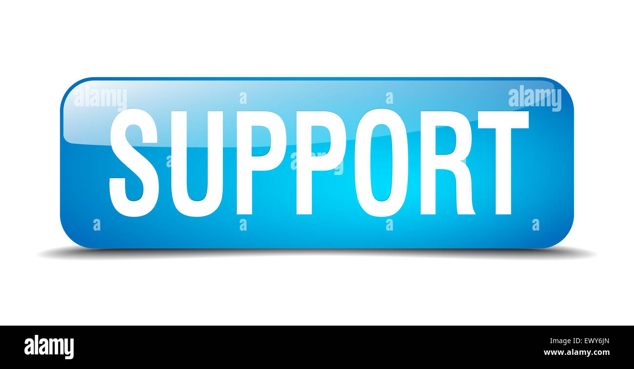 support blue square 3d realistic isolated web button Stock Photo - Alamy