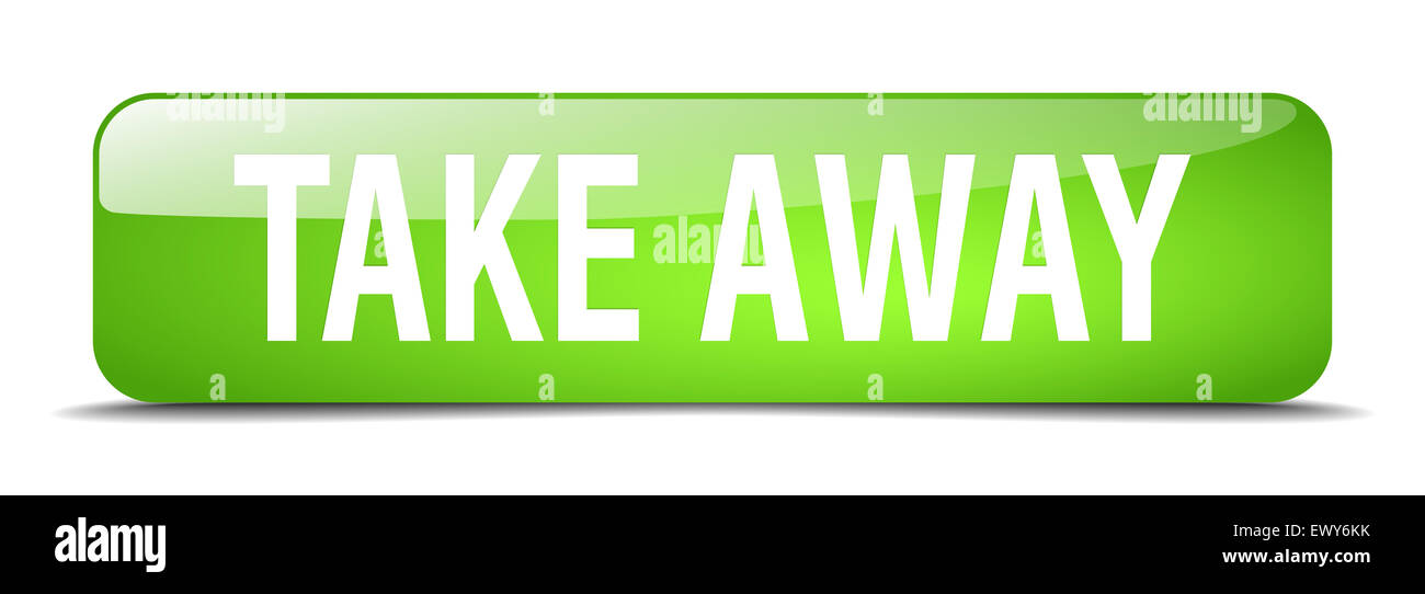 take away green square 3d realistic isolated web button Stock Photo - Alamy