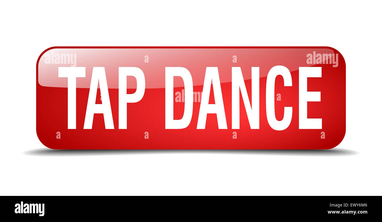 tap dance red square 3d realistic isolated web button Stock Photo - Alamy