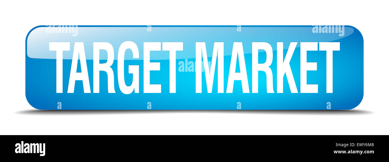 target market blue square 3d realistic isolated web button Stock Photo ...
