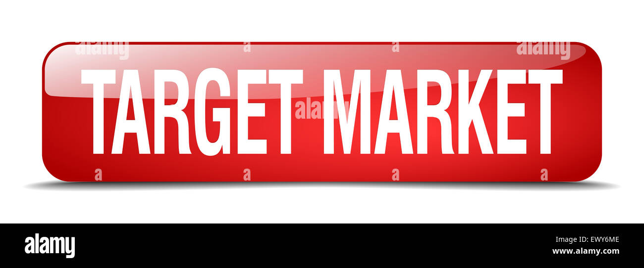 target market red square 3d realistic isolated web button Stock Photo ...