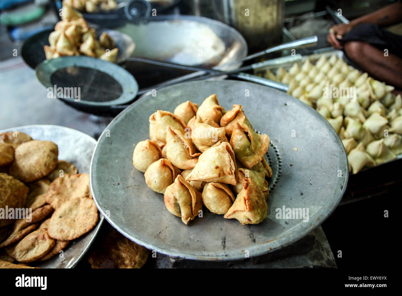 India,Indian,Detail of,samosa,Indian,snack,and other Indian fried ...