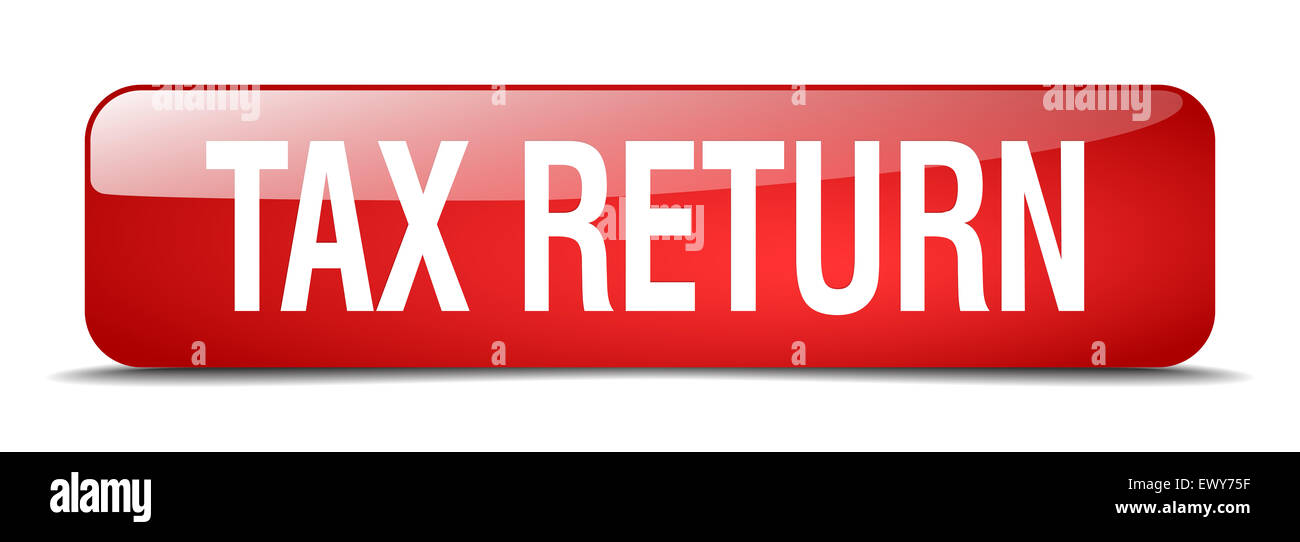 tax return red square 3d realistic isolated web button Stock Photo - Alamy