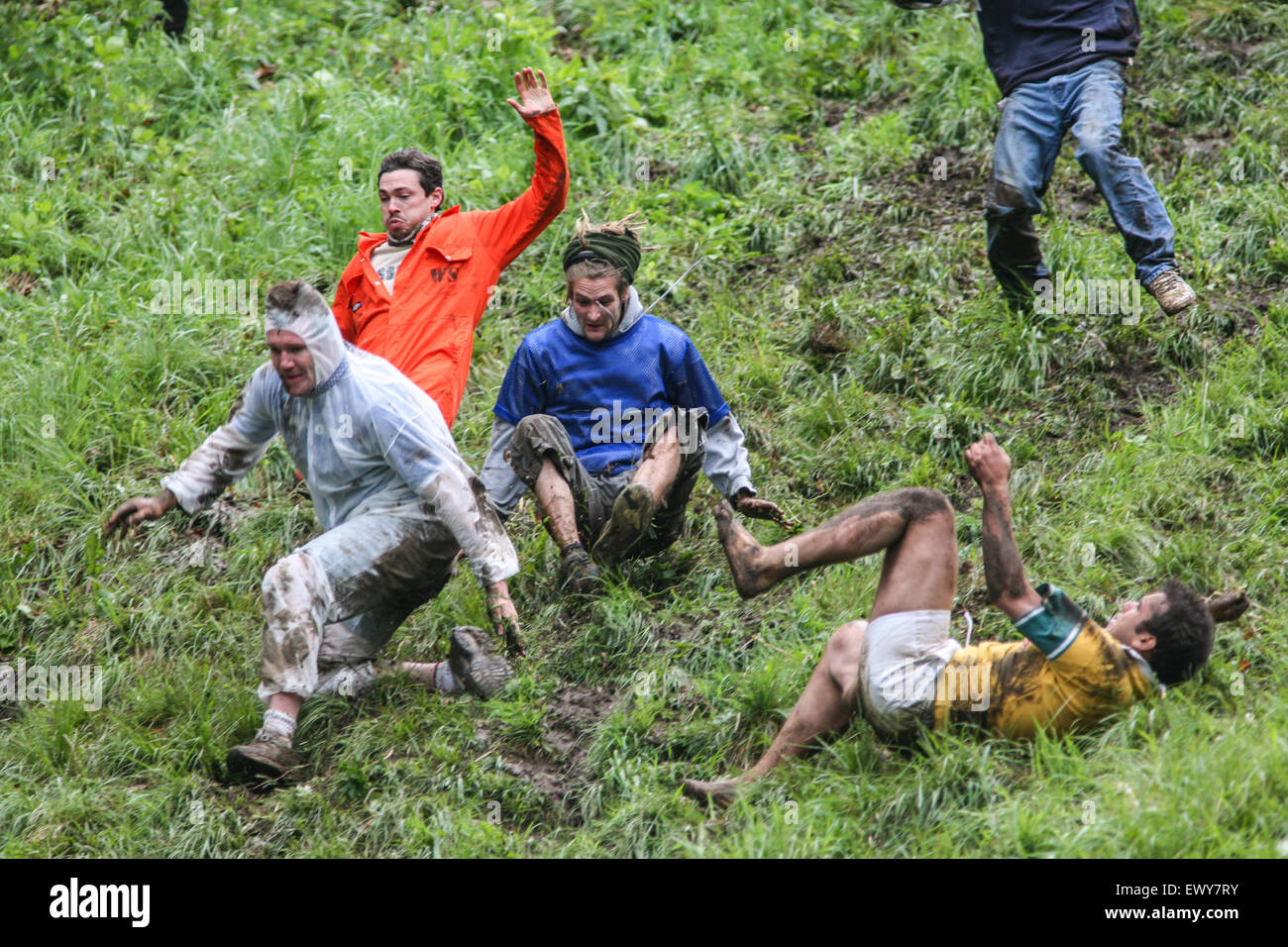 Cheese Rolling at Coopers Hill, Brockworth, Gloucestershire, England ...