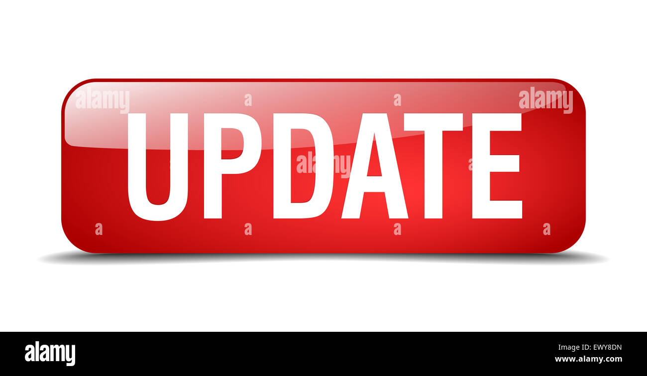 update red square 3d realistic isolated web button Stock Photo - Alamy