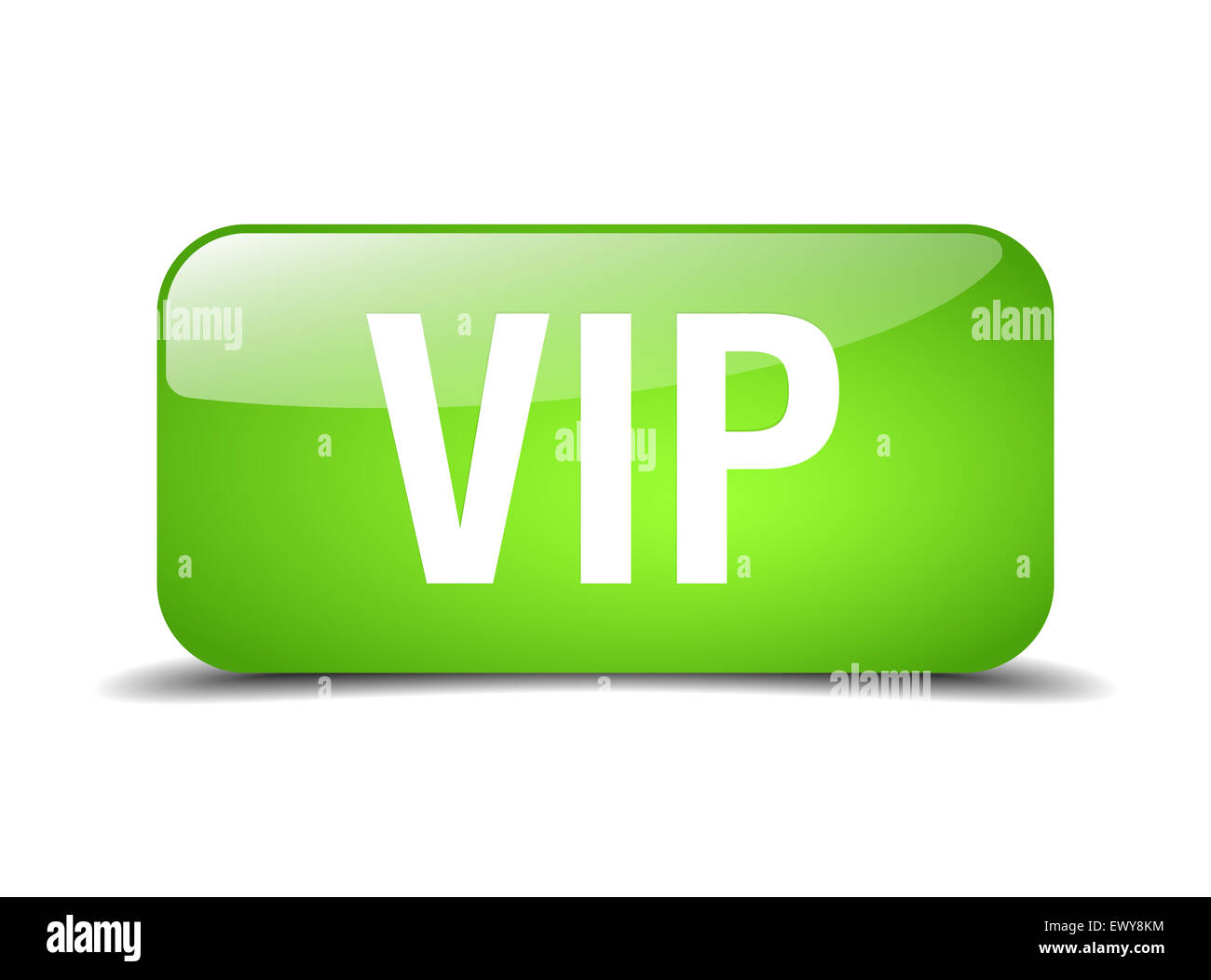 vip green square 3d realistic isolated web button Stock Photo - Alamy