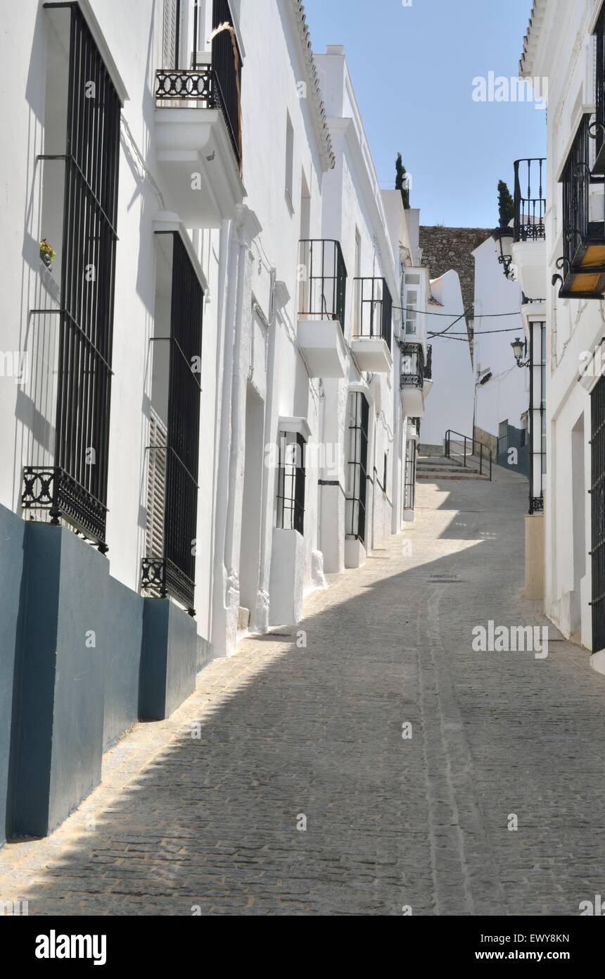 Street in the village of Medina Sidonia, a white town of the province ...