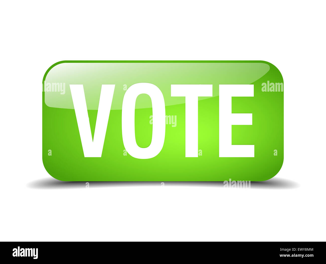 vote green square 3d realistic isolated web button Stock Photo - Alamy
