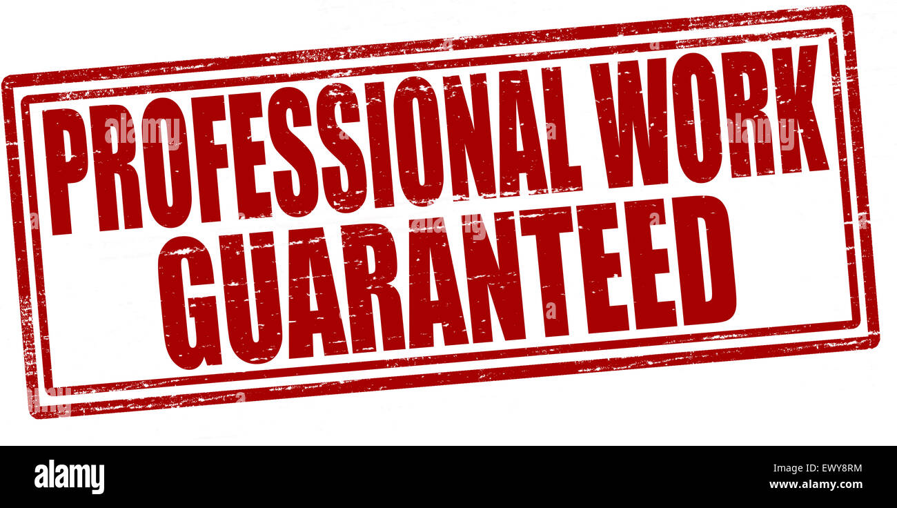 Stamp with text professional work guaranteed inside, illustration Stock ...